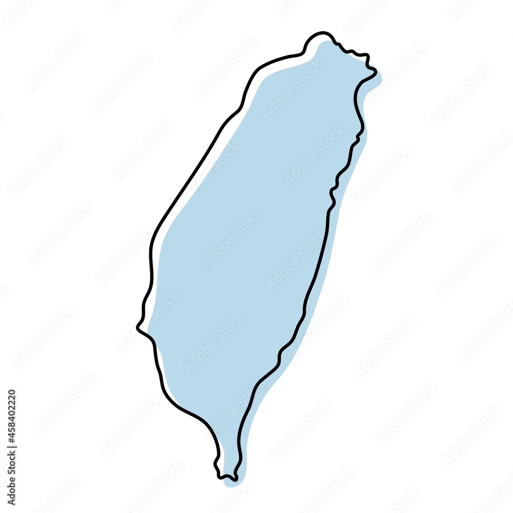 Стоковое векторное изображение «Stylized simple outline map of Taiwan ...