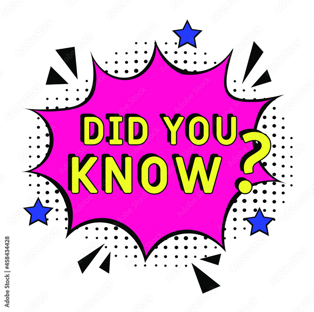 Did you know? text. Comic book explosion with text Did you know ...