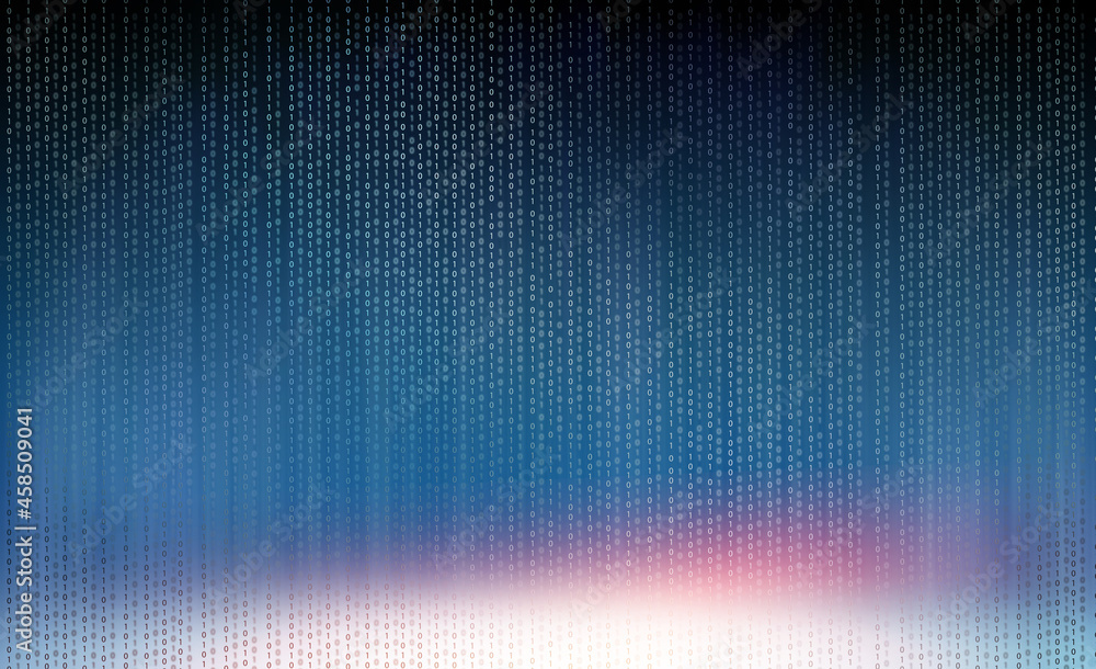 Tech background design of Binary code, digital data flow, and transmission effect Stock ...