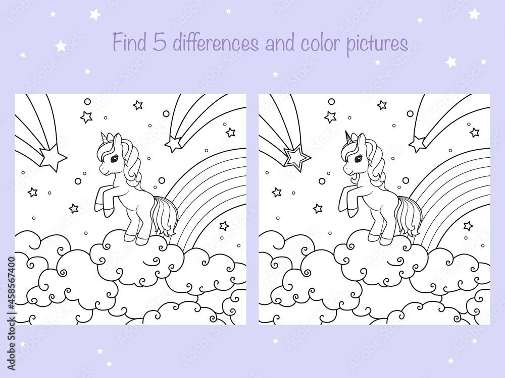 Find the same pictures and color - children educational game. Coloring ...