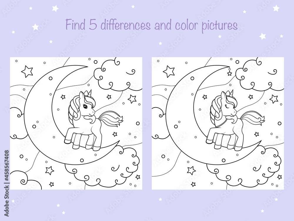 Find the same pictures and color - children educational game. Coloring ...