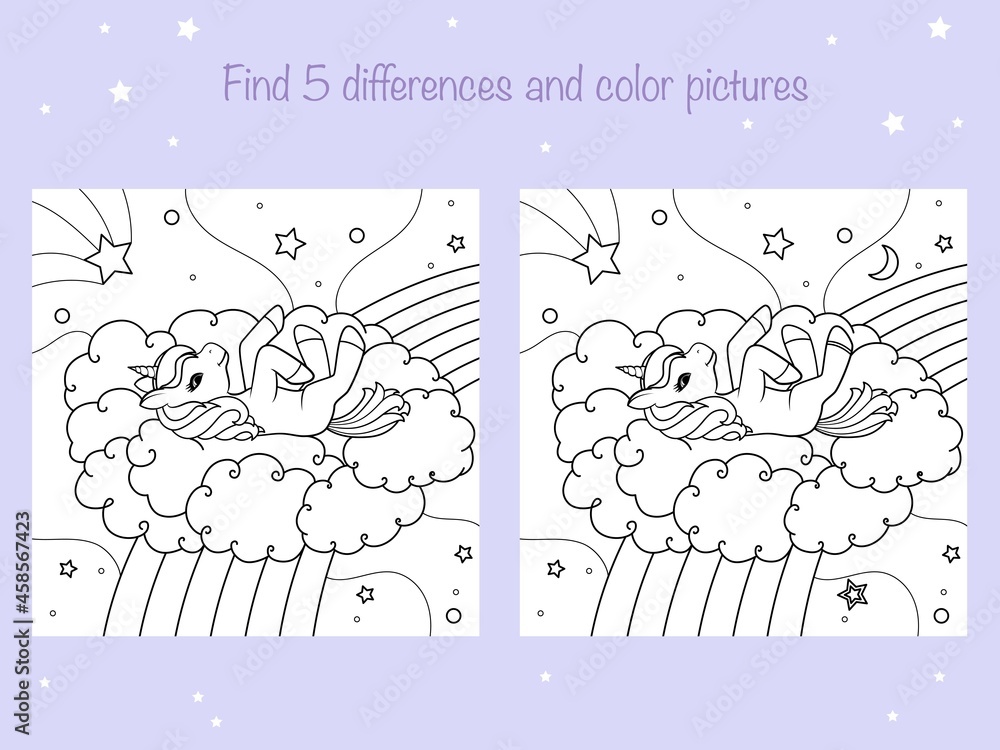 Find the same pictures and color - children educational game. Coloring ...