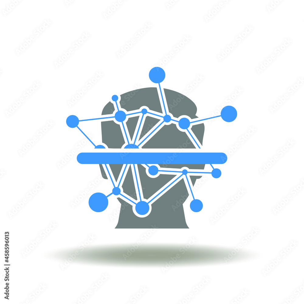Vector illustration of human head scanning with circuit structure ...