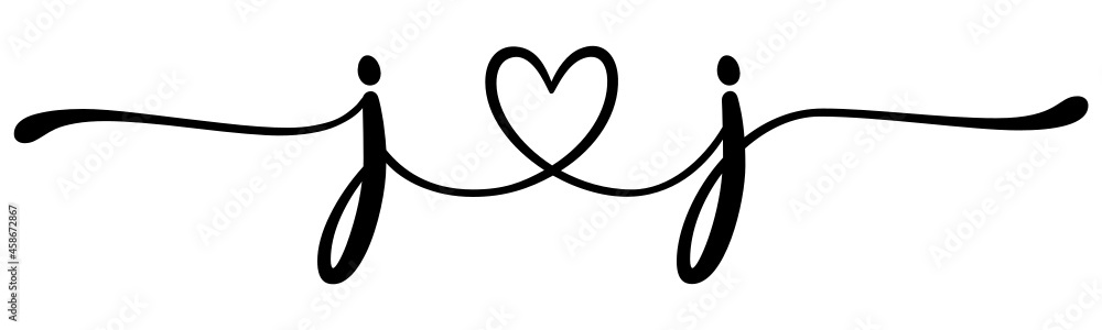 jj, jj, letters with heart Monogram, monogram wedding logo. Love icon ...