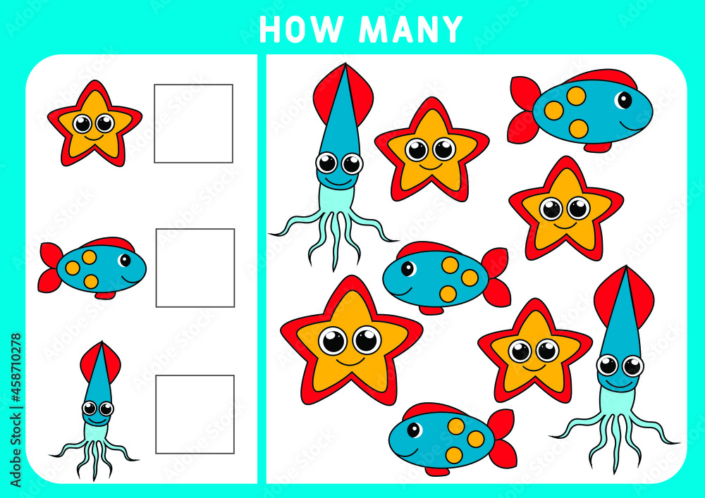 Counting Game for Preschool Children. Educational a mathematical game ...
