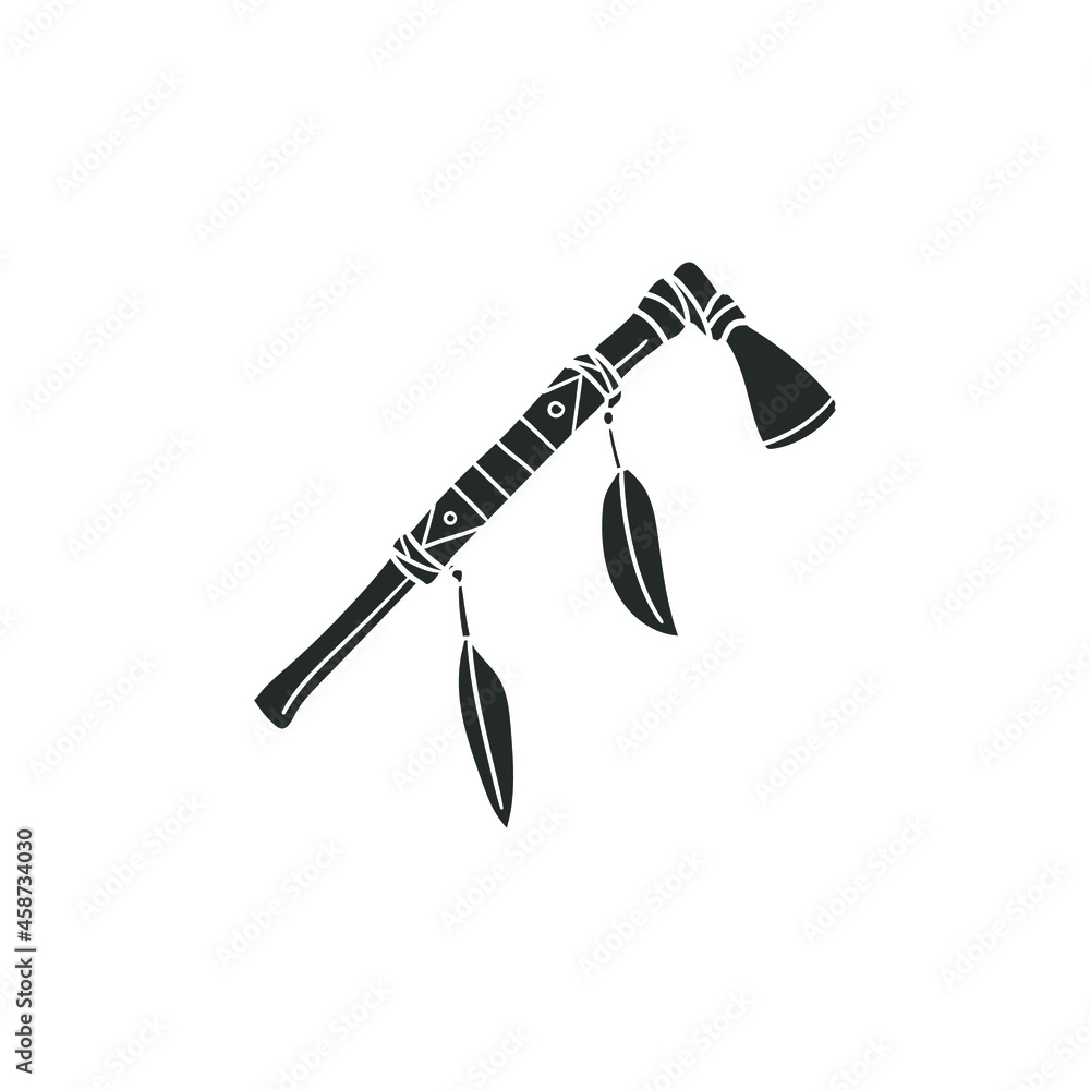 Tomahawk Icon Silhouette Illustration. American Native Weapons Vector ...