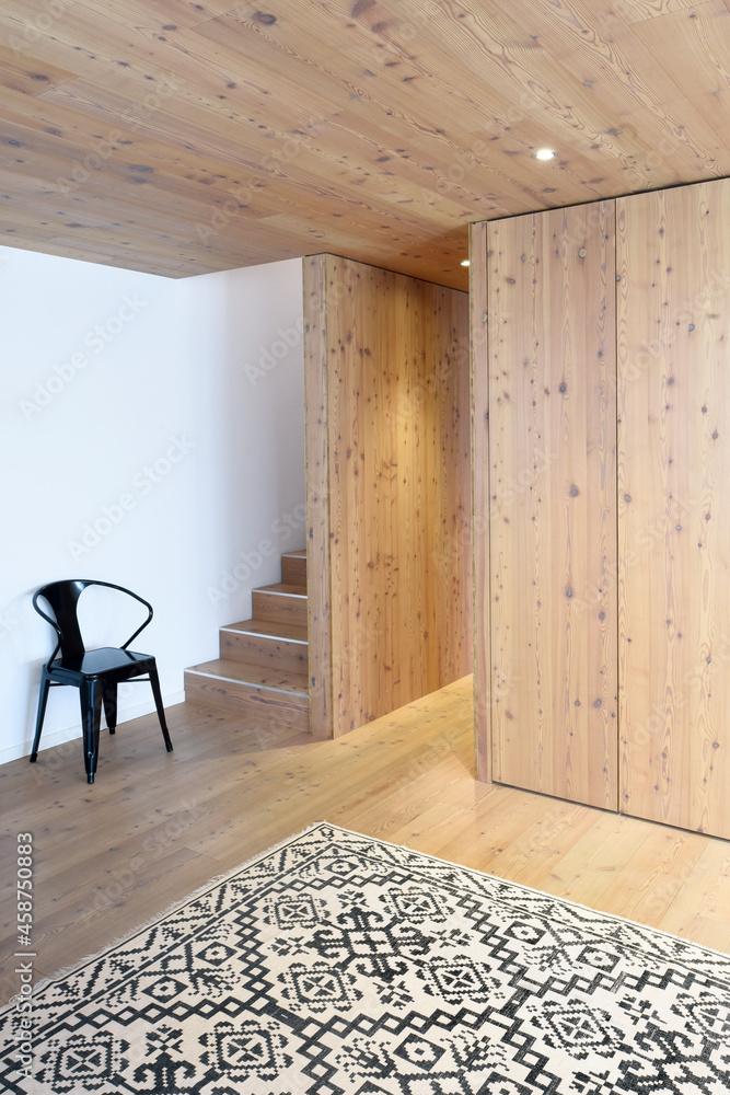 Simple uncluttered wooden interior design Stock Photo | Adobe Stock