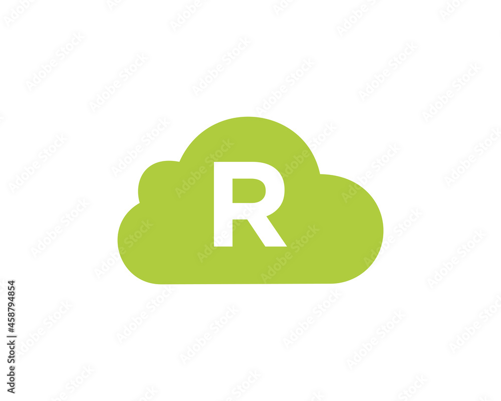 Cloud Logo Design On R Letter. Letter R Cloud Logo Vector Template With ...