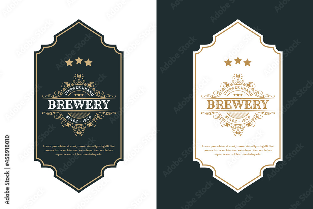 Whiskey Bourbon Vintage luxury antique logo border frame western ...