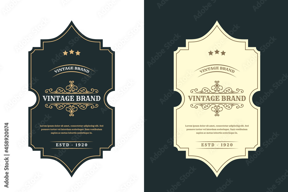 Whiskey Bourbon Vintage luxury antique logo border frame western ...