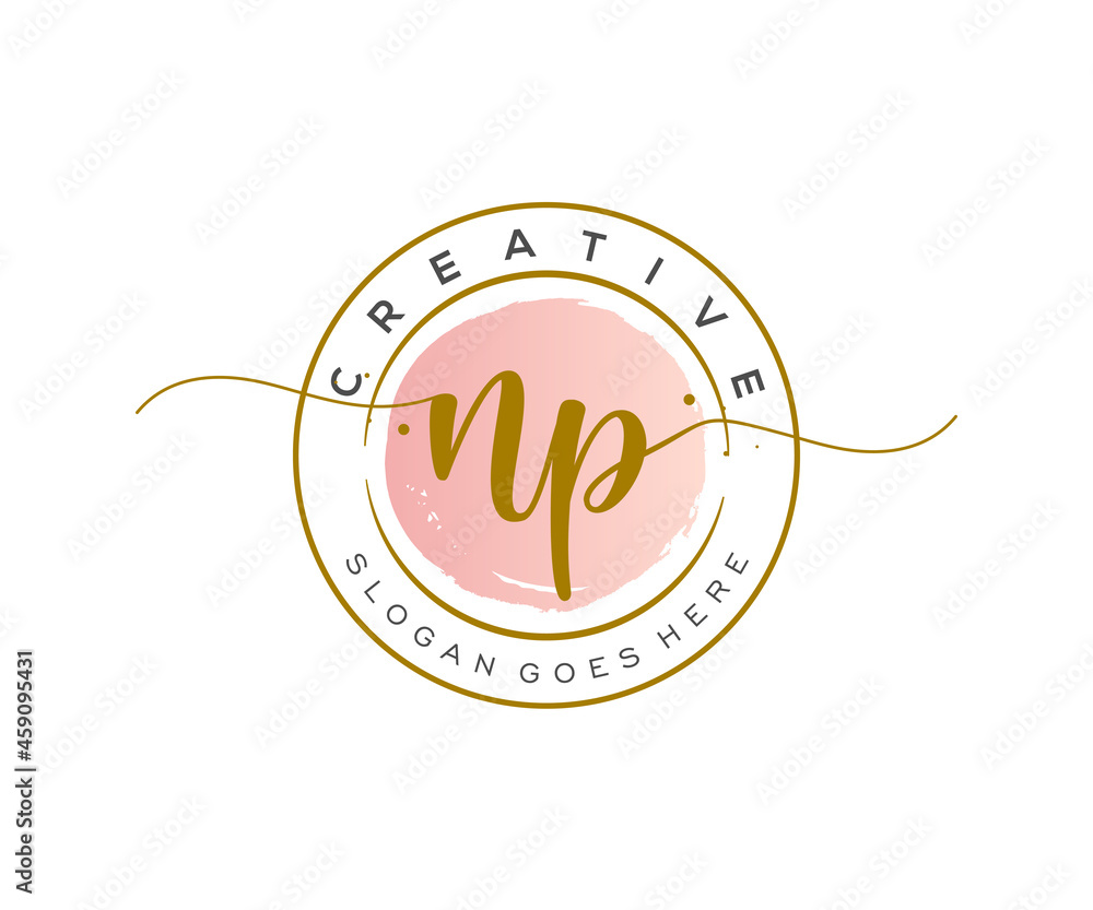 initial NP Feminine logo beauty monogram and elegant logo design ...