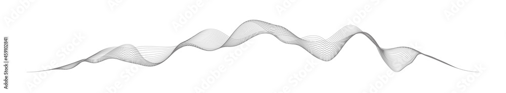 Sound wave in abstract style on white background. Abstract digital ...
