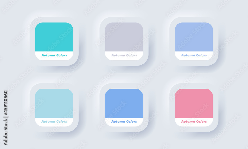 Autumn palette color in RGB HEX. Color Catalog. Neumorphic UI UX white ...