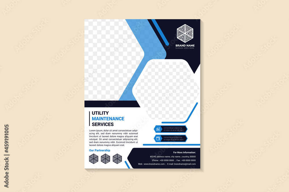 Flyer template design for promotion of utility maintenance service ...