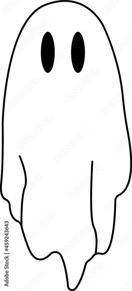 Ghost. Spectre. Phantom. Wraith. Spirit. Shadow. Vector art. Black and ...