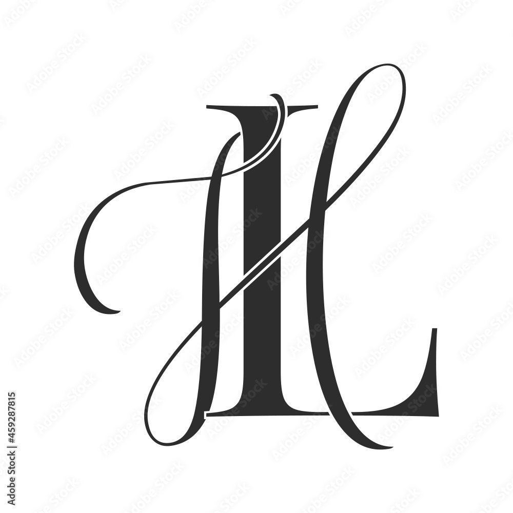 lh,hl, monogram logo. Calligraphic signature icon. Wedding Logo ...