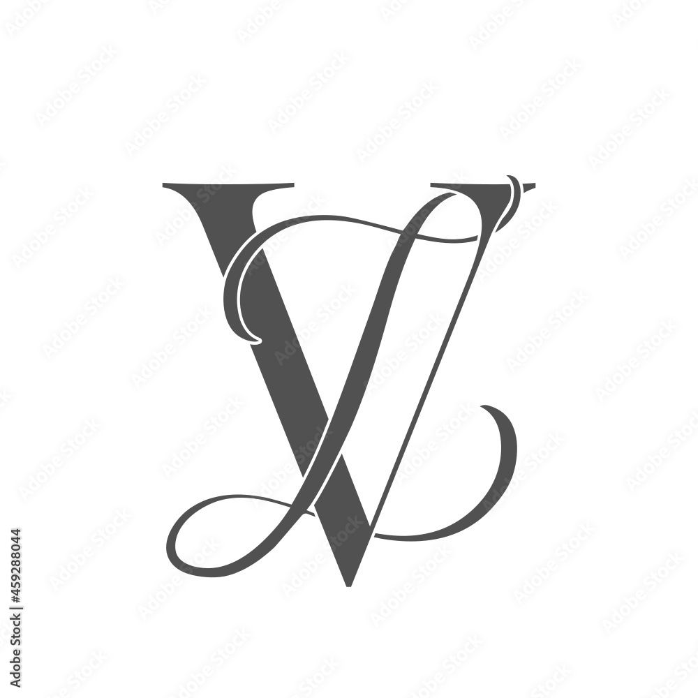 vi,iv, monogram logo. Calligraphic signature icon. Wedding Logo ...