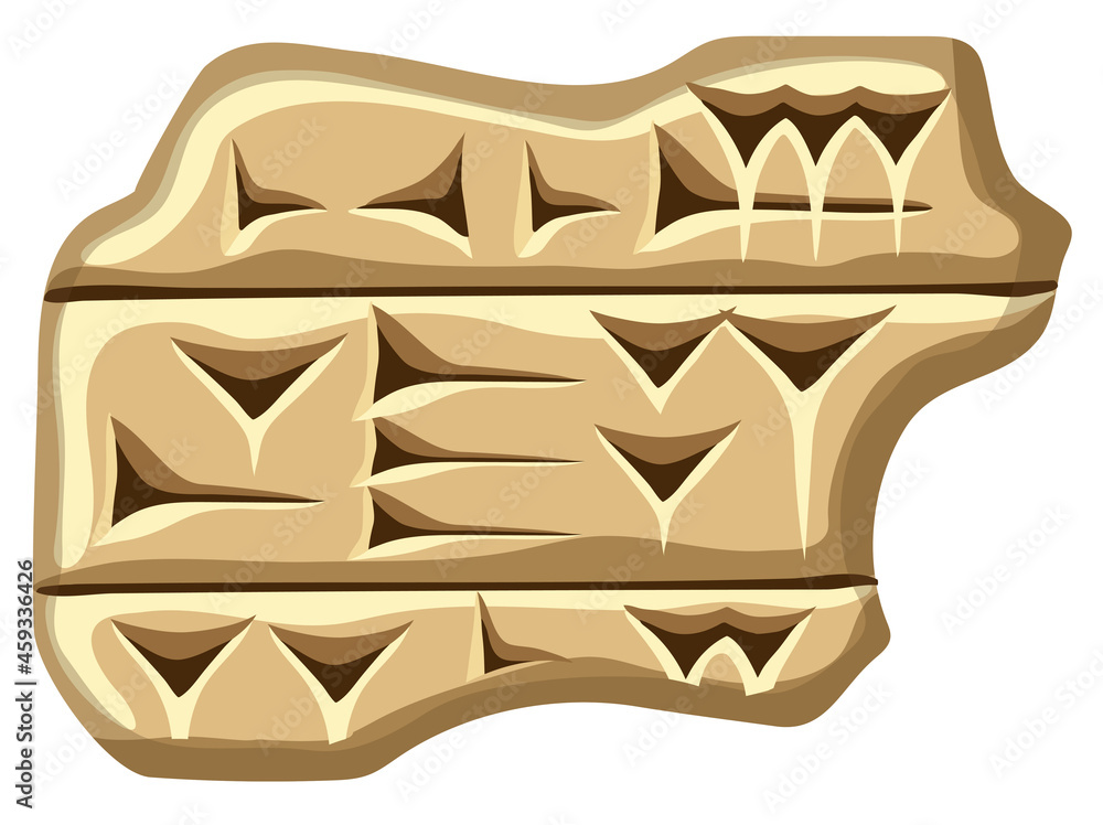 Akkadian cuneiform, assyrian and sumerian writing. Old script alphabet ...