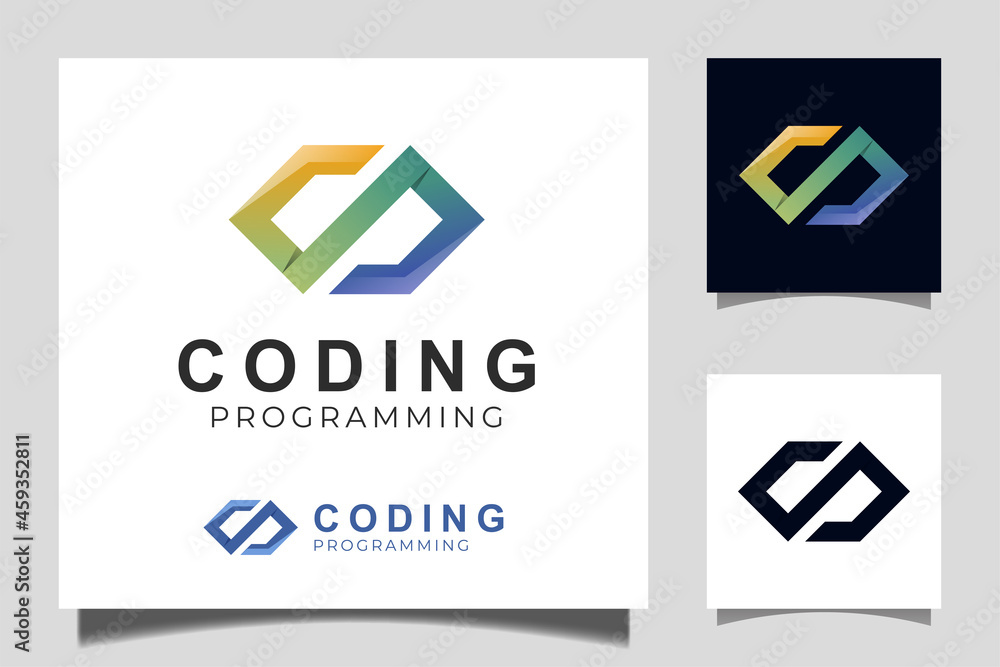 Code logo template gradient design icon vector for coding and ...
