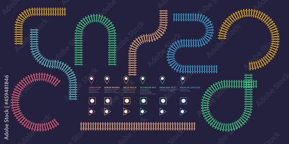 Vector flat style ciry railway scheme. Subway stations map top view ...