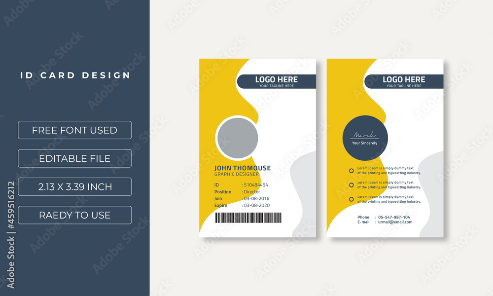 Employee id card layout with stylish shape Stock Vector | Adobe Stock
