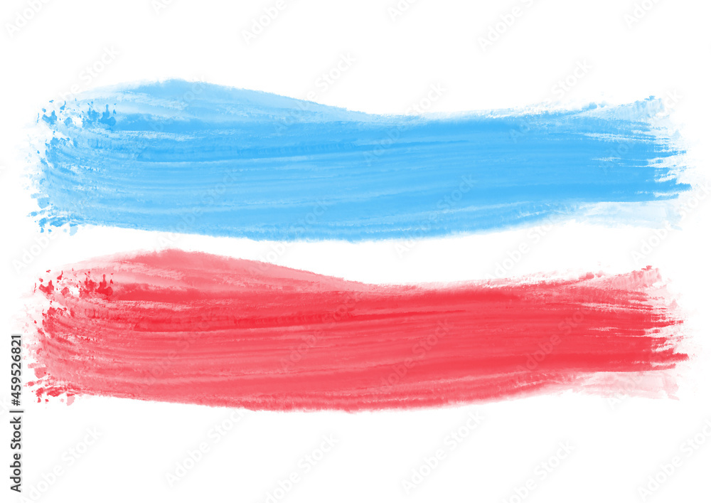 Ilustración de Stock Brochazo de pintura azul y roja. Maquillaje ...