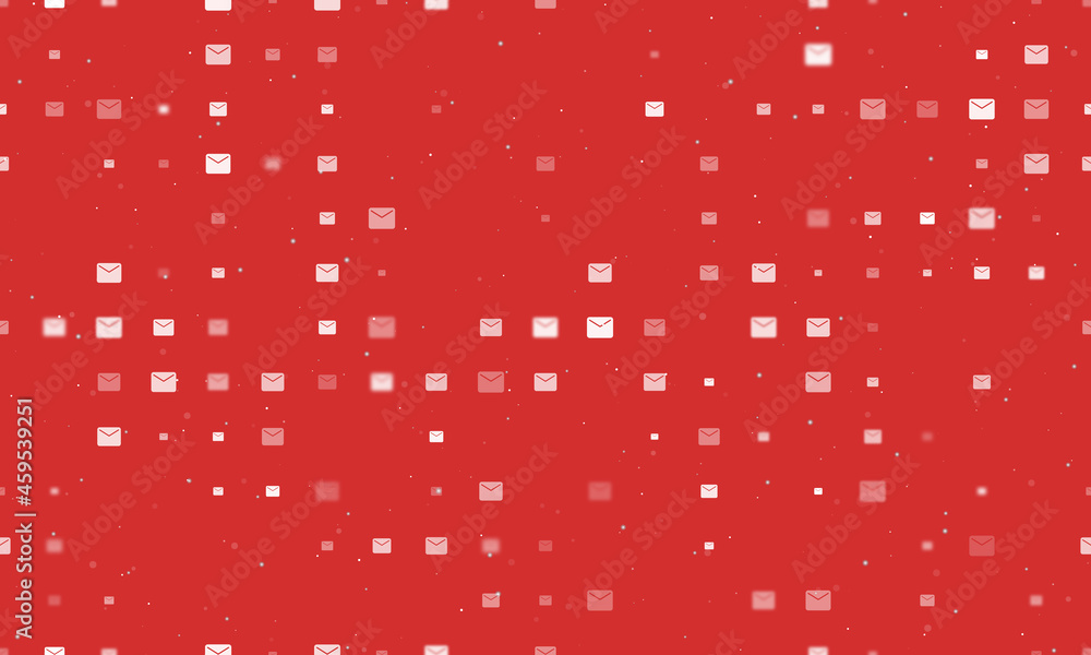 Seamless background pattern of evenly spaced white email symbols of ...