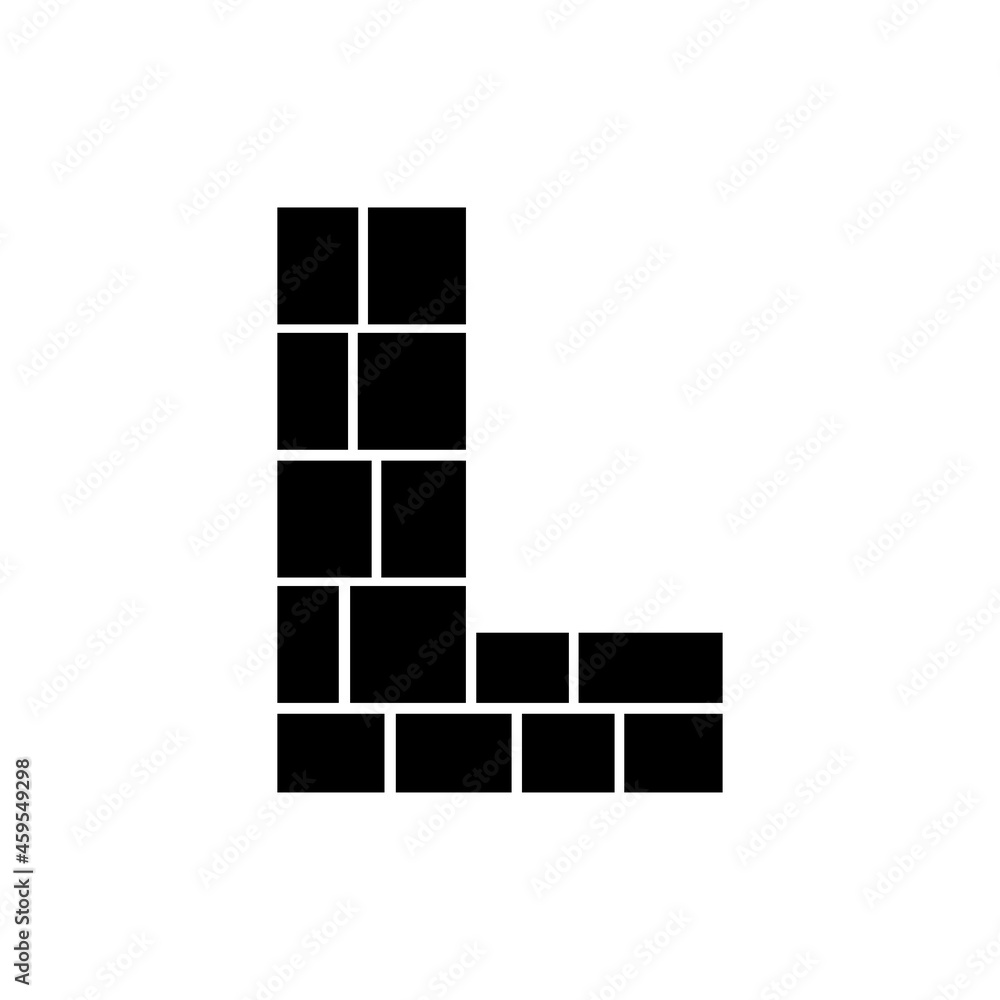 Letter L mask area. Alphabet-letter photo collage frames template ...