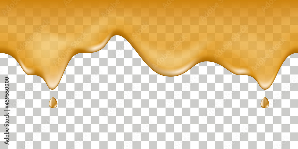 Maple syrup, honey drip spill, flowing melted liquid. Sweet dessert ...