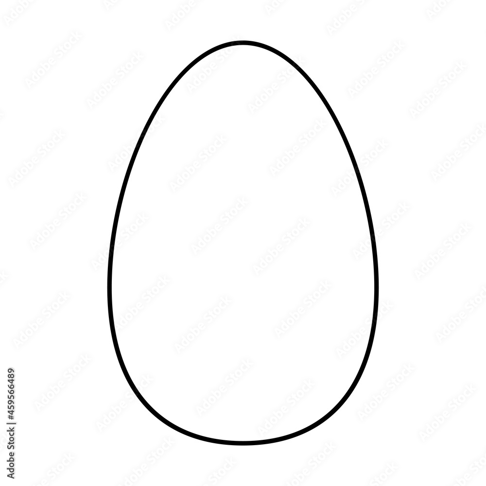 Oval shape symbol vector icon outline stroke for creative graphic ...