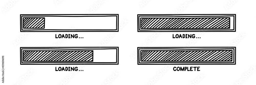 Progress loading bar with buffering indicator. Infographics design ...