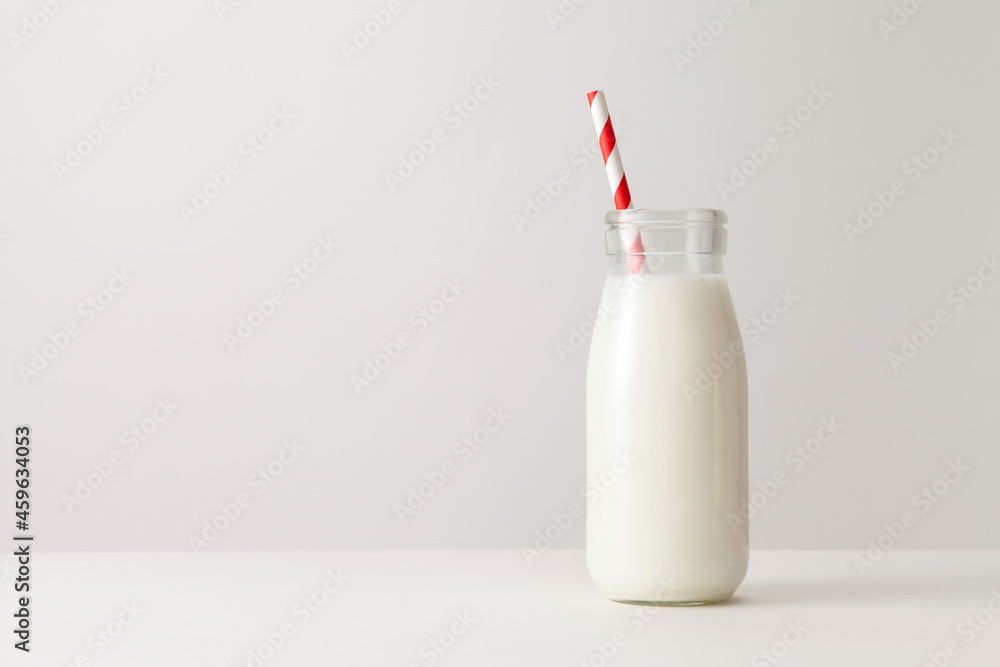 Glass Of Milk With Straw