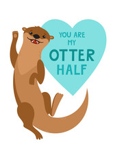 Cute Otters Valentine's Day Poster Free Stock Photo - Public Domain ...