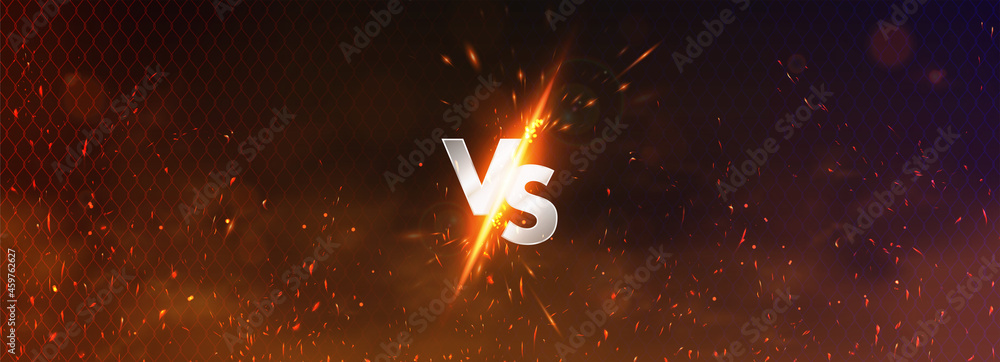 Versus battle banner concept MMA, fight night, boxing and other ...
