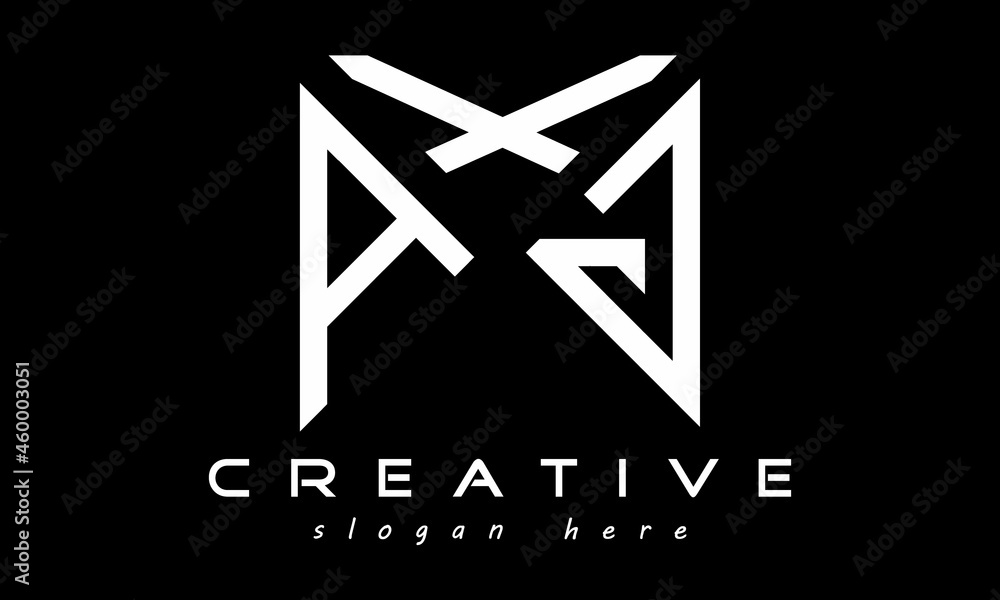 geometric monogram letters AXG logo design vector, business logo, icon ...