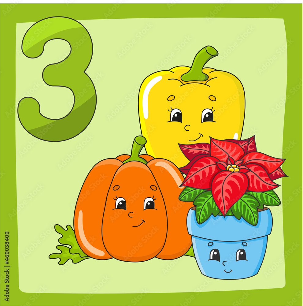 Learning numbers. Game for kids. Color activity page. Flashcard for ...