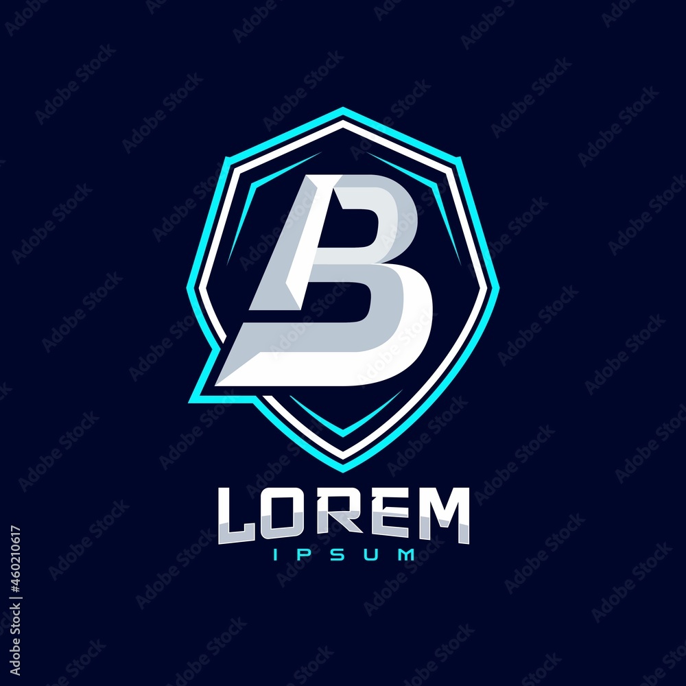 Letter B Gaming Sport Team Logo Design Stock Vector | Adobe Stock