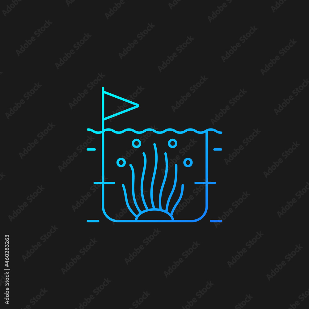 Algaculture gradient vector icon for dark theme. Commercial seaweed ...