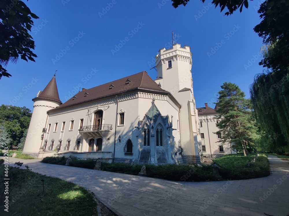 Károlyi castle in Carei, Romania. Built originally as a fortress around ...