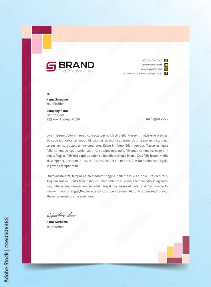 Image vectorielle Stock Abstract Letterhead Design Modern Business ...