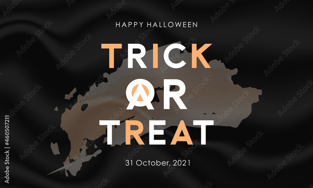 Stock-Vektorgrafik „Minimal text Trick or Treat halloween design fo ...