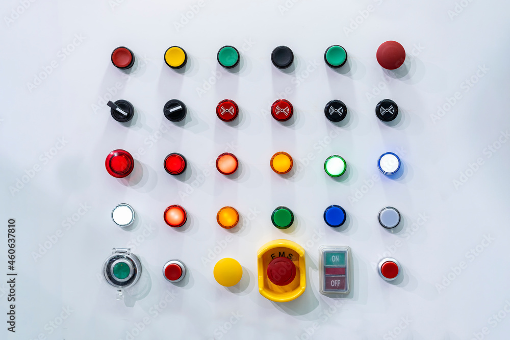 Various electric power control push button switch and status lamp ...