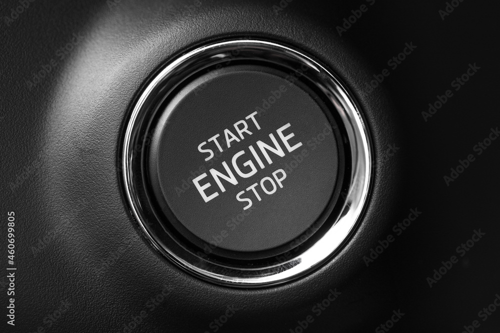 Button engine start stop. Button on and off the engine. - Image Stock ...