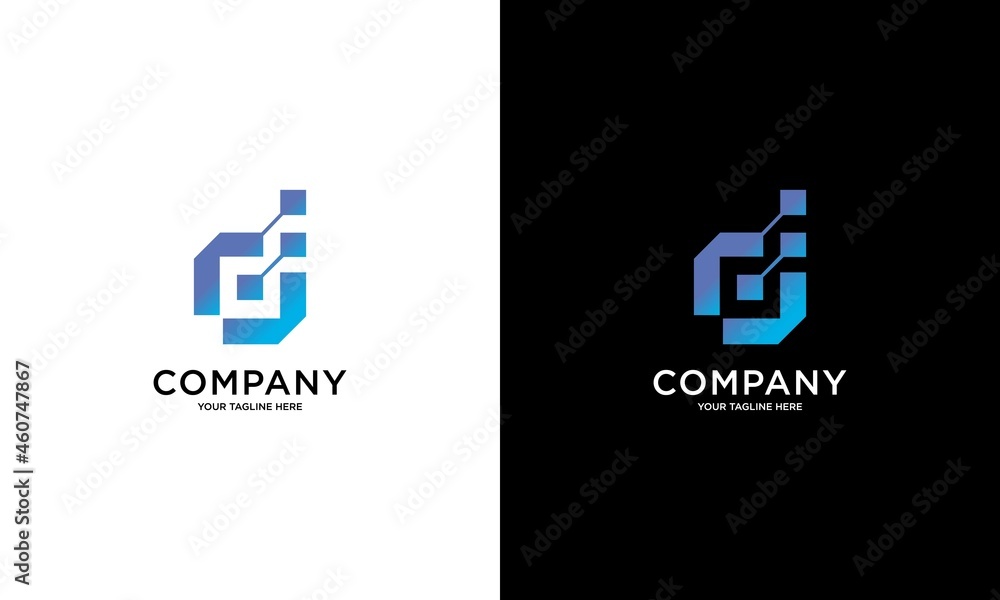 Business letter D vector company logo design. Color gradient digital ...