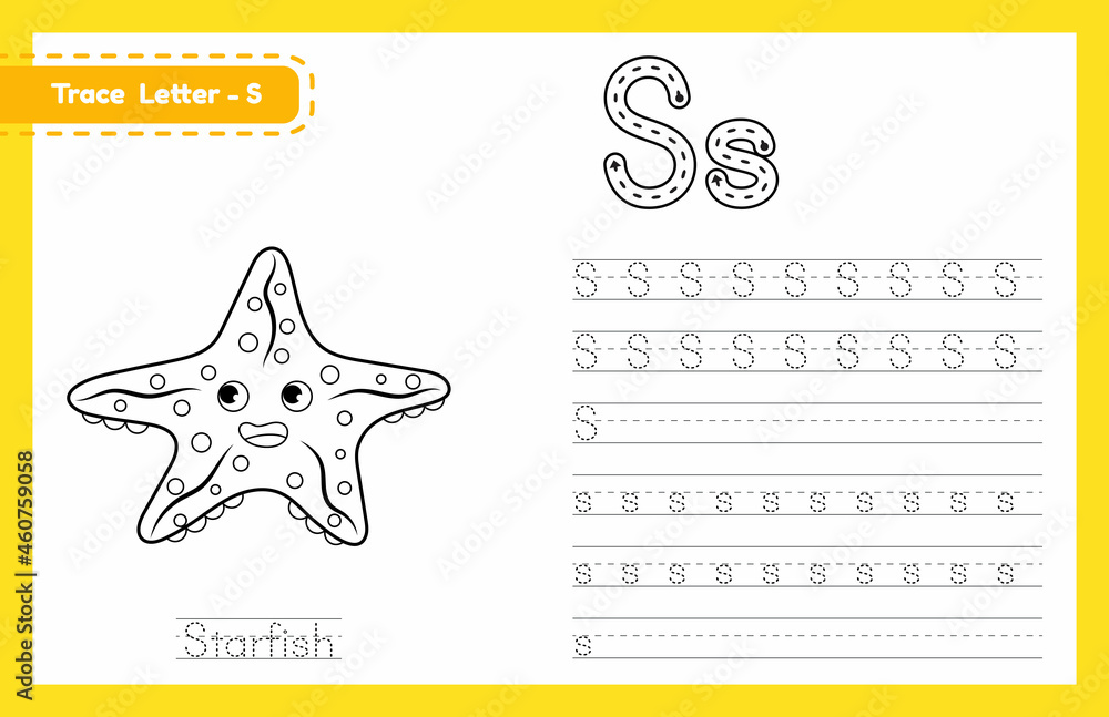 Trace letter S uppercase and lowercase. Alphabet tracing practice ...