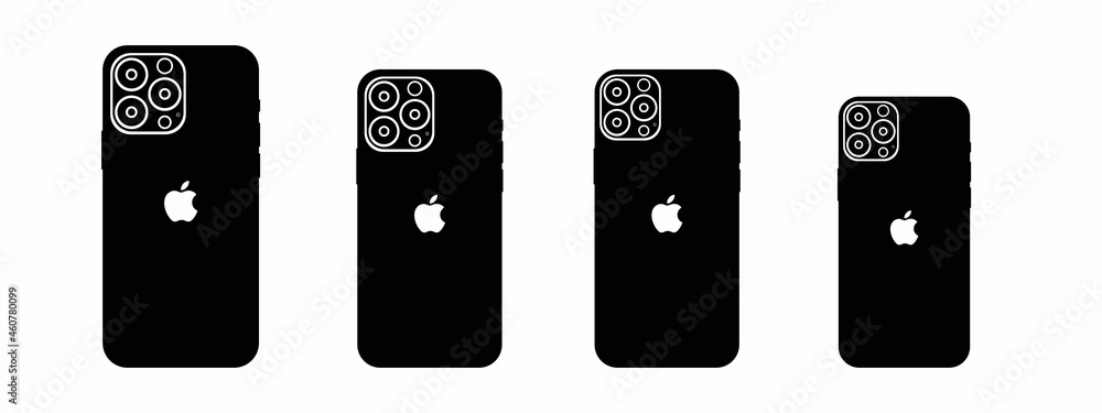 New iPhone 13, Pro Max, iPhone 13 Pro, Mini. Vector illustration. Stock ...