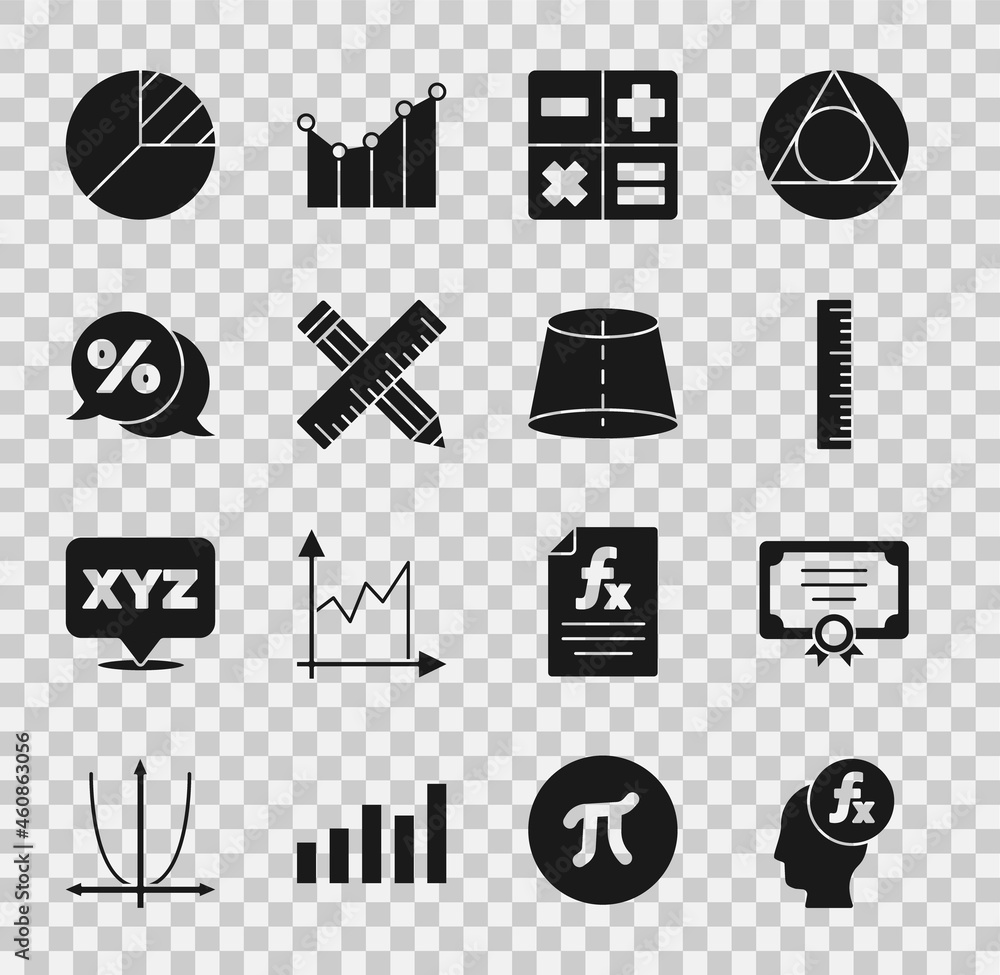 Image vectorielle Stock Set Function mathematical symbol, Certificate template, Ruler ...