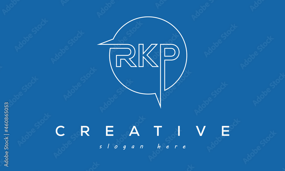 RKP Letters Icon Logo Design with Circle Border Stock Vector | Adobe Stock