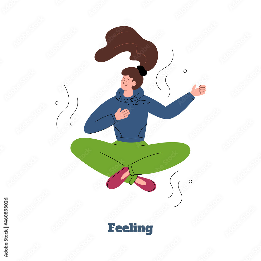 Feeling person of MBTI types or models system, flat vector illustration ...