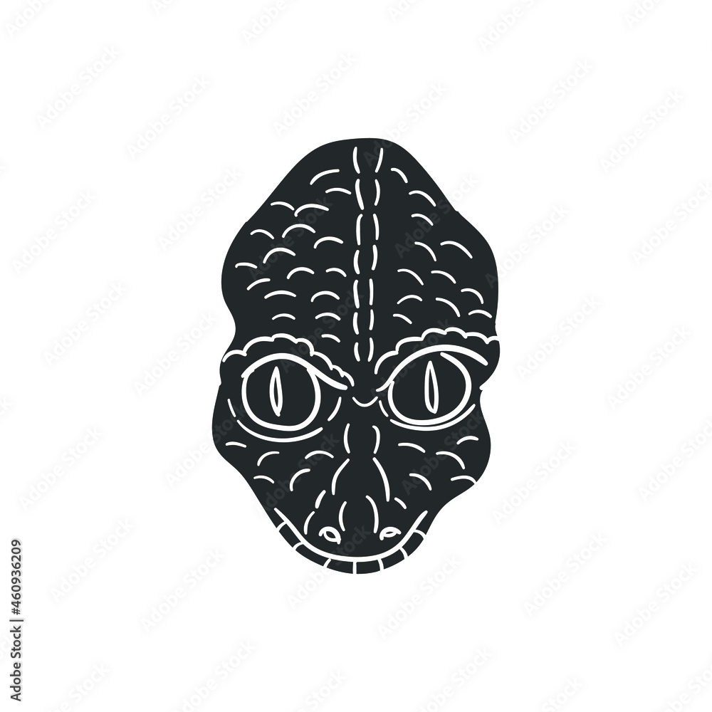 Alien Reptilian Icon Silhouette Illustration. Extraterrestrial Vector ...